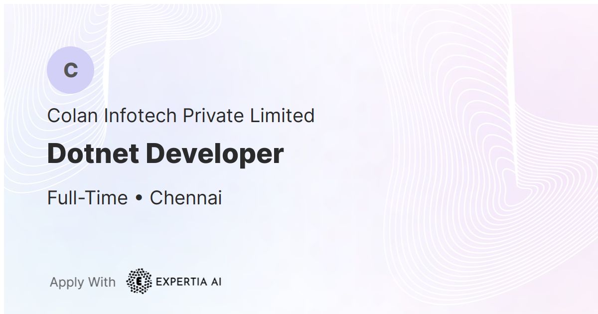 Dotnet Developer Job | Chennai | Executive