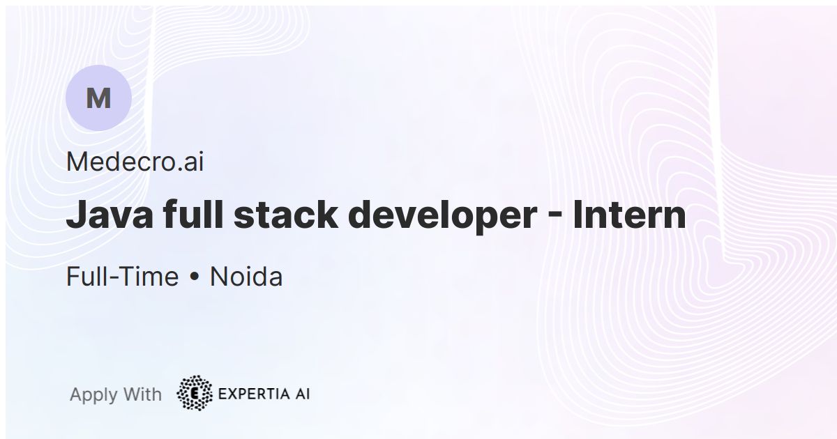 Java full stack developer - Intern Job | Noida | Fresher