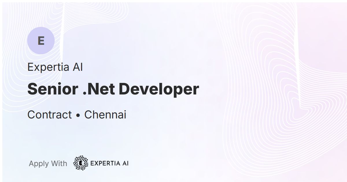 Senior .Net Developer Job | Chennai | Mid-Level