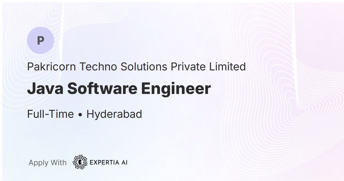 Java Software Engineer Job | Hyderabad | Senior
