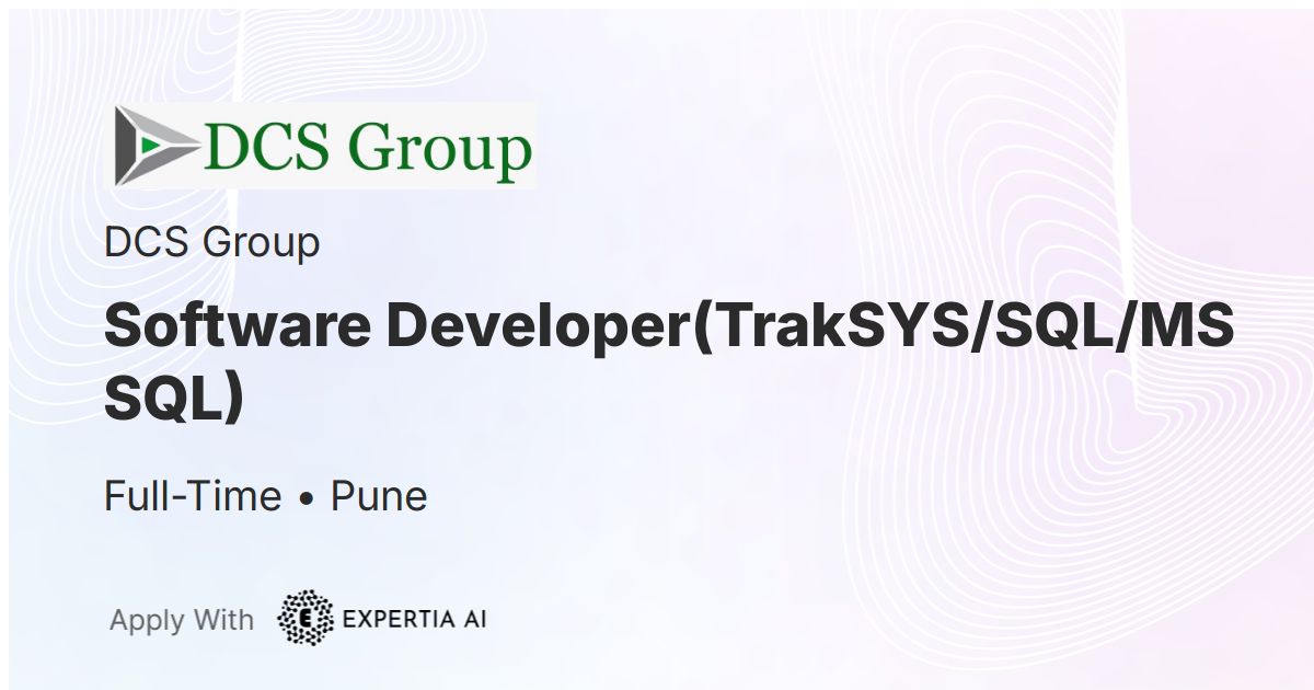 TrakSYS Software Developer(TrakSYS/SQL/MS SQL) Job | Pune | Mid-Level TrakSYS Software Developer(TrakSYS/SQL/MS SQL) Job | Pune | Mid-Level
