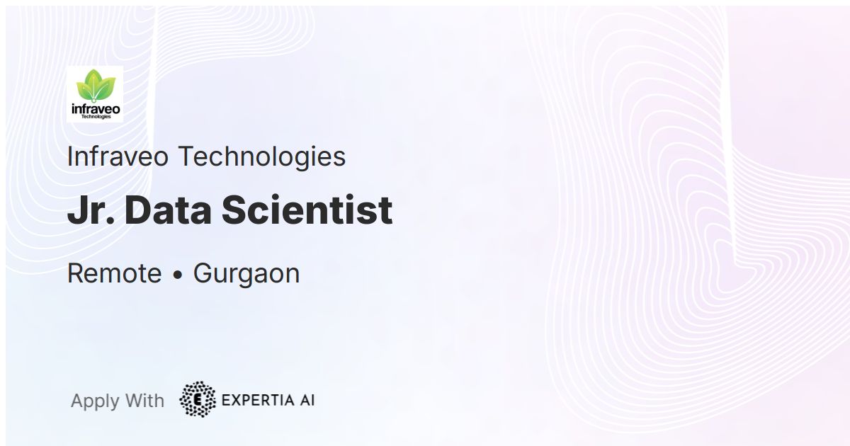 Jr. Data Scientist Job | Gurgaon | Junior