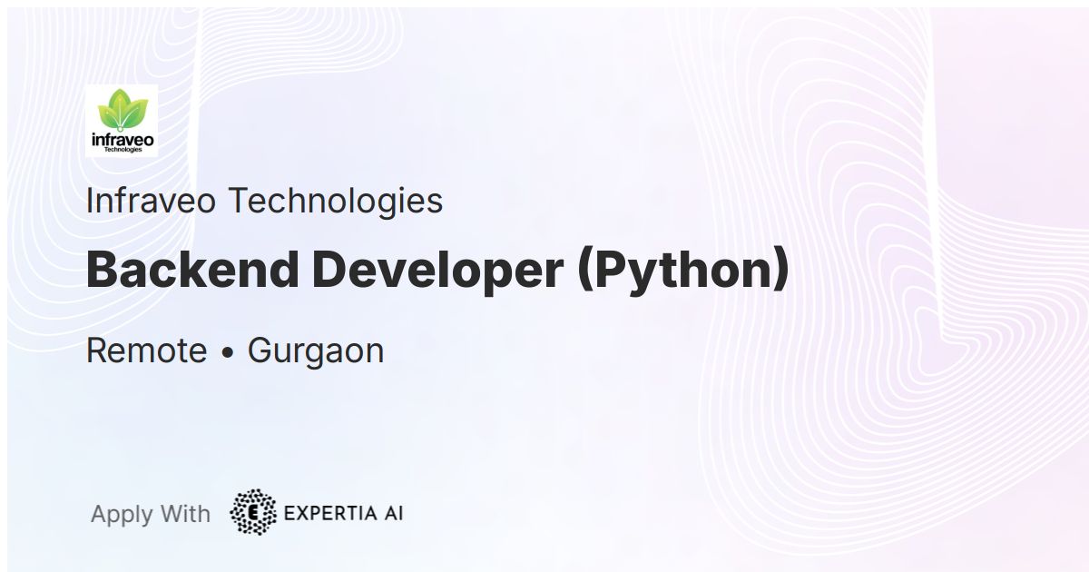 Backend Developer (Python) Job | Gurgaon | Mid-Level