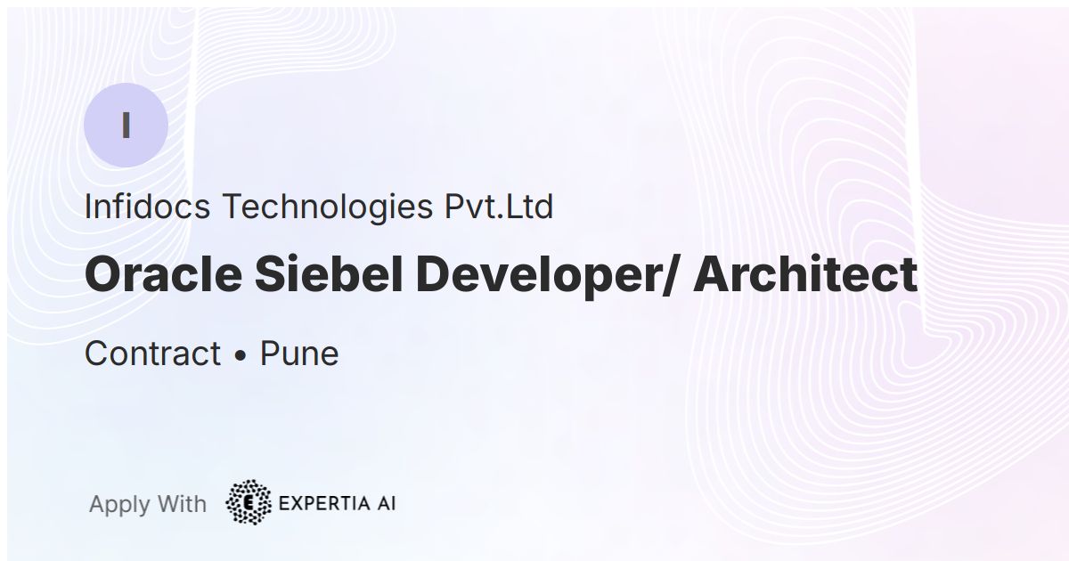 Oracle Siebel Developer/ Architect Job | Pune | Mid-Level