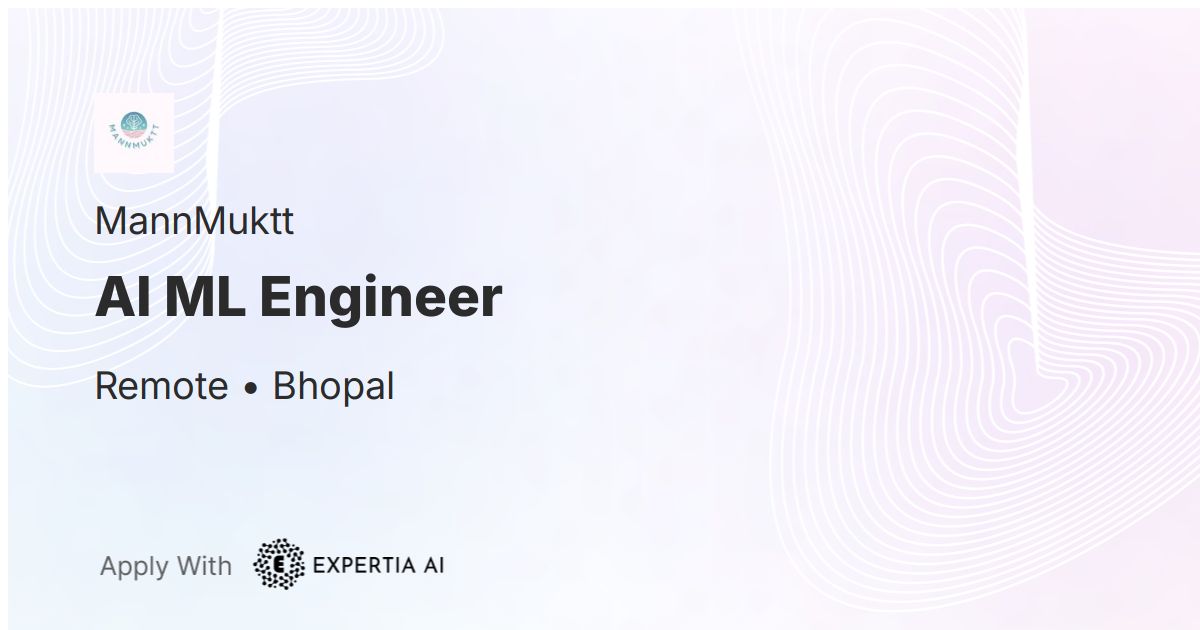 AI ML Engineer Job | Bhopal | Fresher