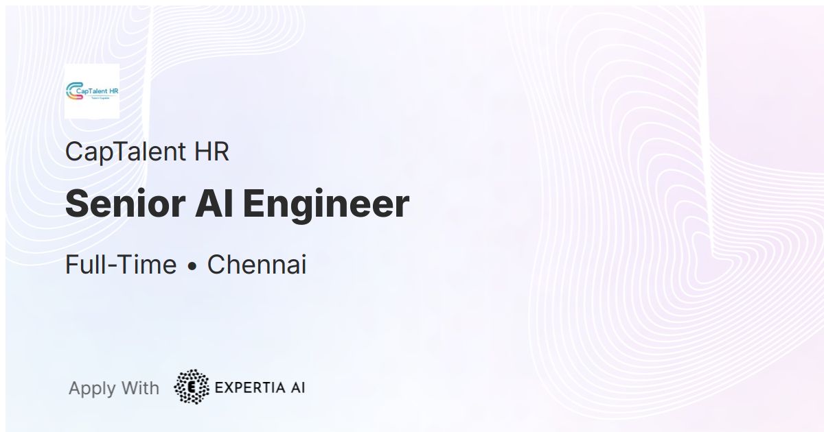 Senior AI Engineer Job | Chennai | Senior Senior AI Engineer Job | Chennai | Senior