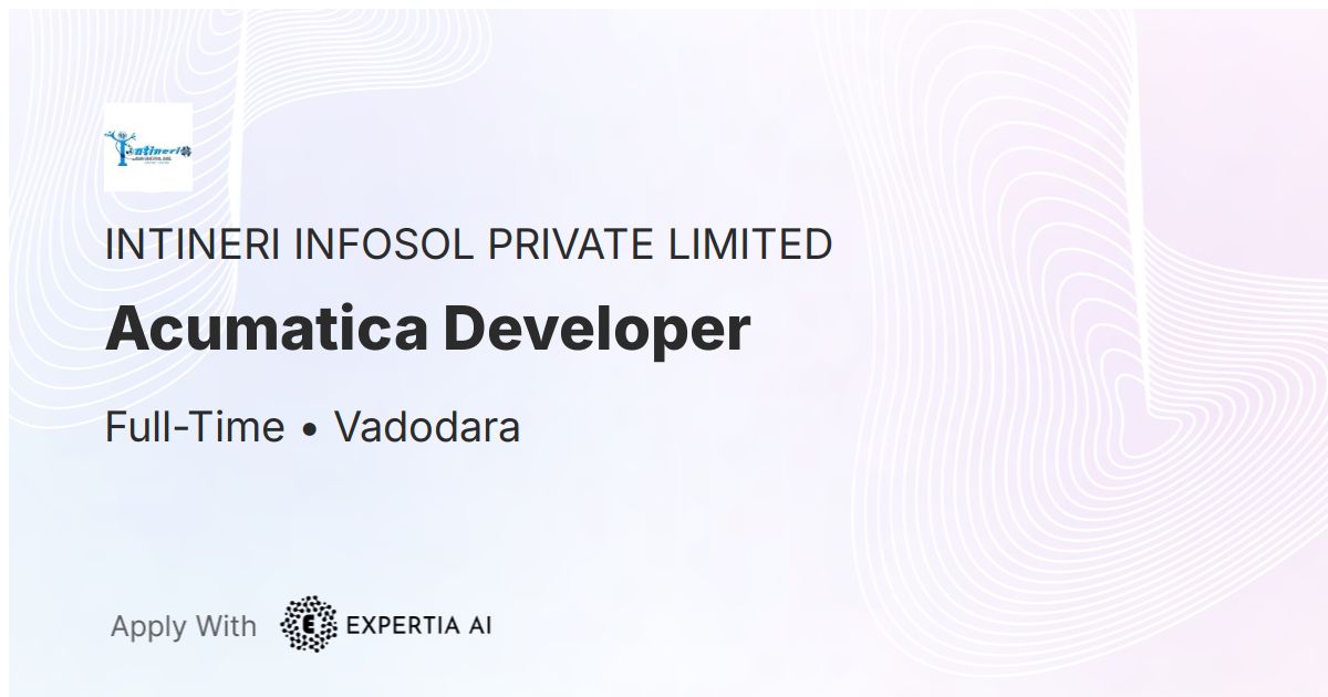 Acumatica Developer Job | Vadodara | Executive