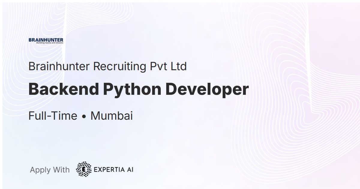 Backend Python Developer Job | Mumbai | Mid-Level