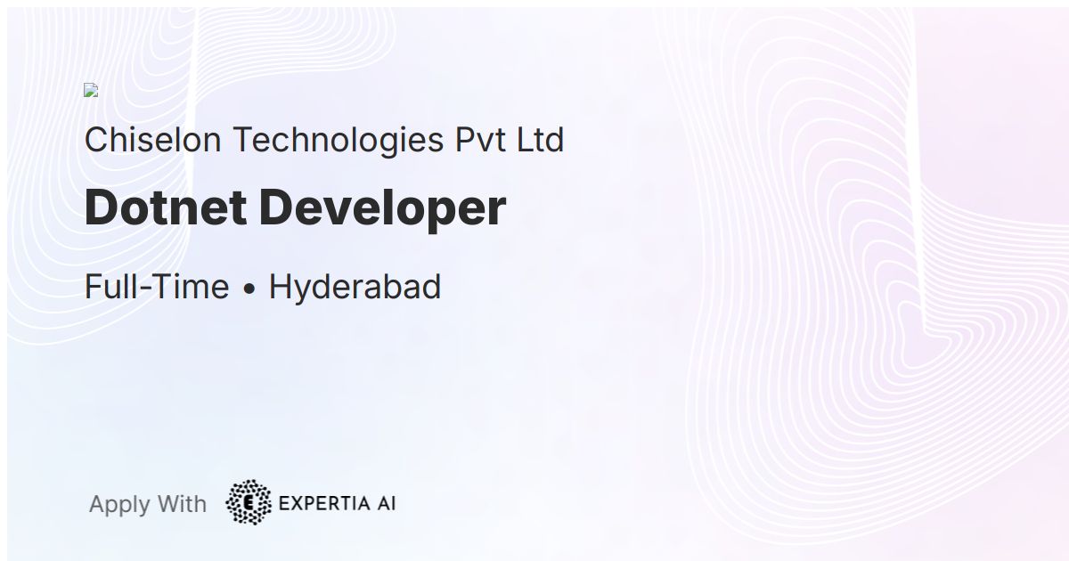 Dotnet Developer Job | Hyderabad | Senior
