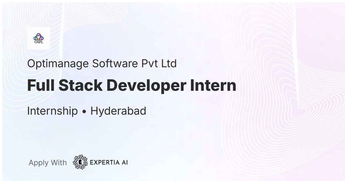 Full Stack Developer Intern Job | Hyderabad | Fresher