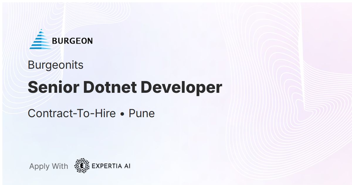 Senior Dotnet Developer Job | Pune | Senior