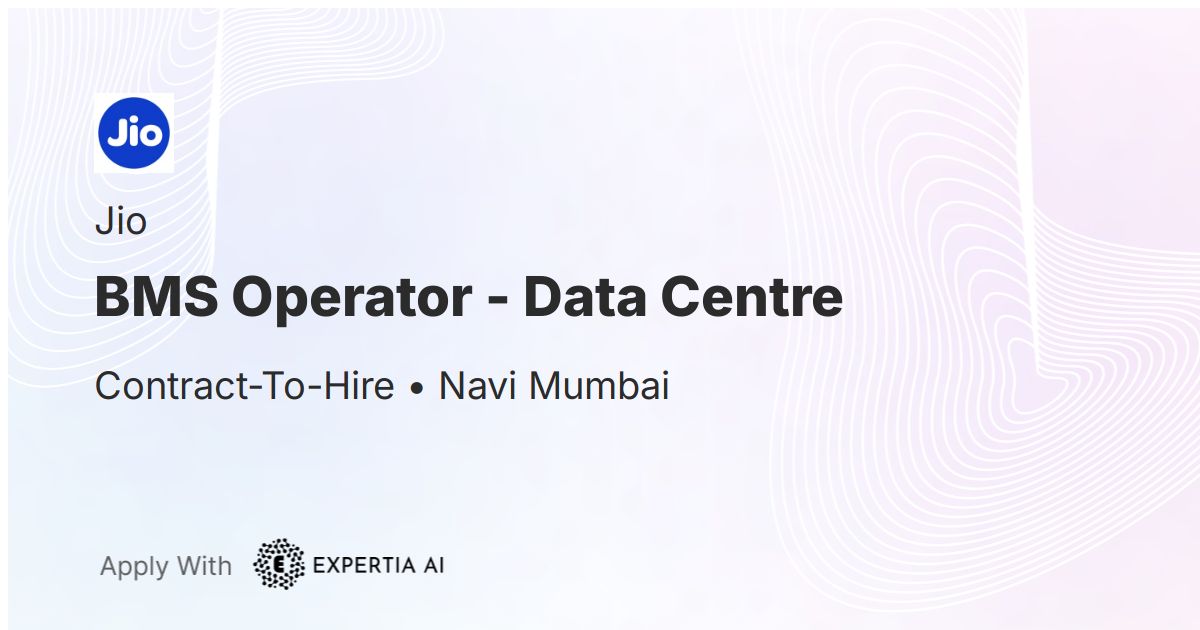 BMS Operator - Data Centre Job | Navi Mumbai | Mid-Level