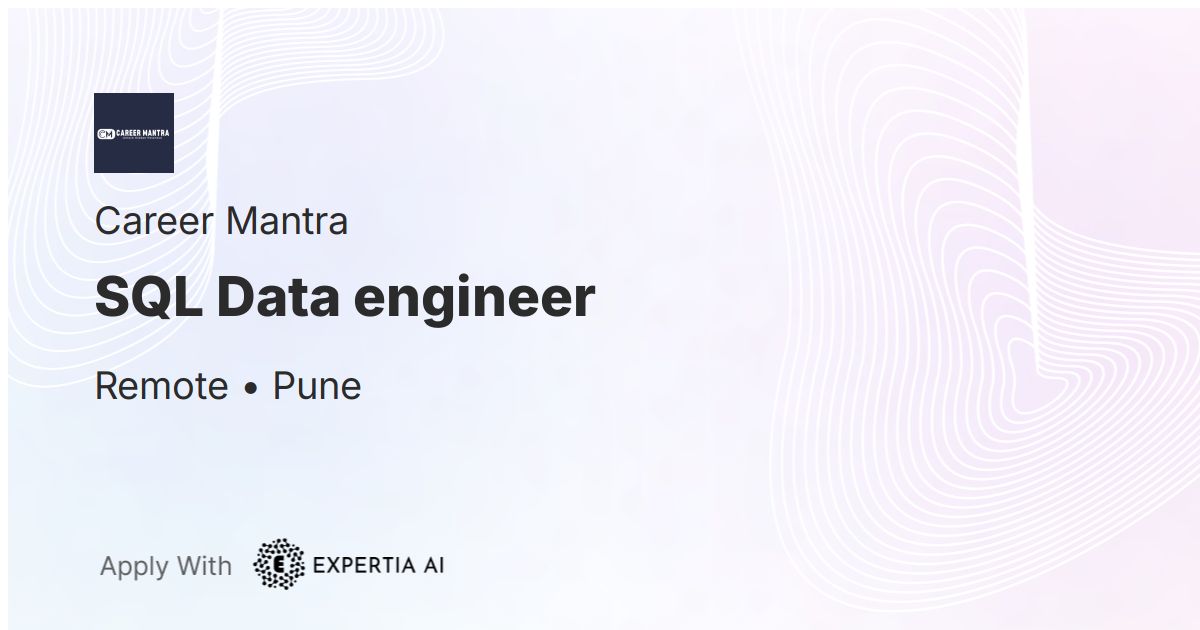 SQL Data engineer Job | Pune | Mid-Level