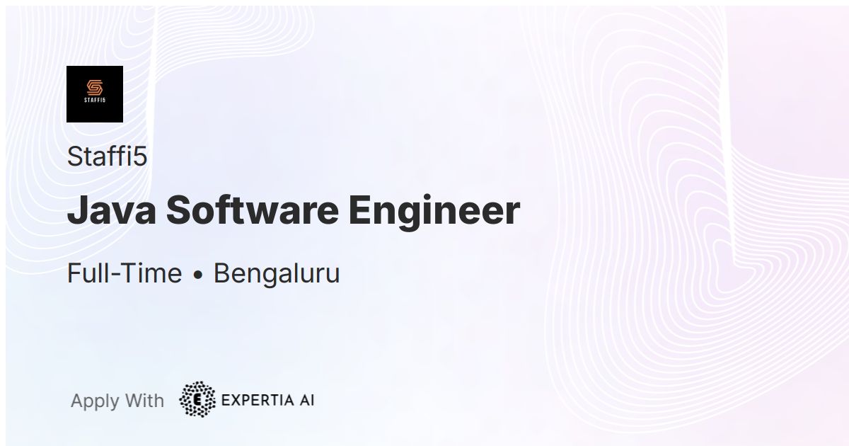 Java Software Engineer Job | Bengaluru | Junior