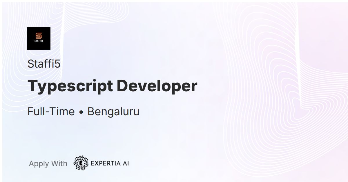 Typescript Developer Job | Bengaluru | Mid-Level