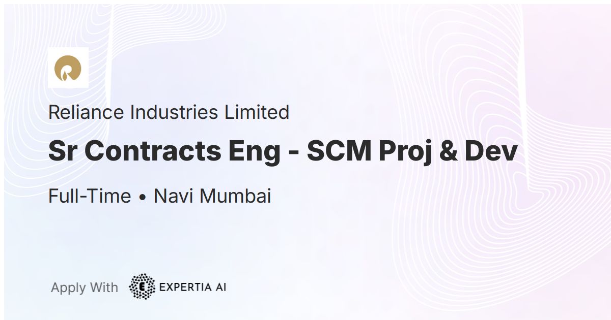 Sr Contracts Eng - SCM Proj & Dev Job | Navi Mumbai | Mid-Level