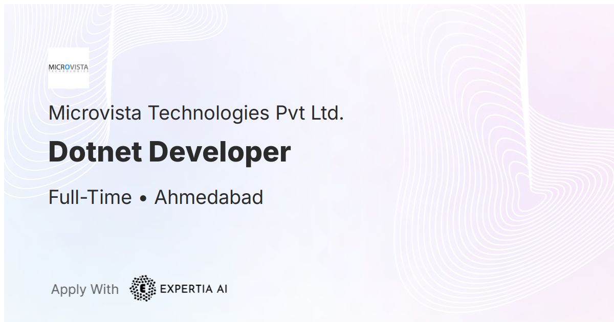Dotnet Developer Job | Ahmedabad | Senior