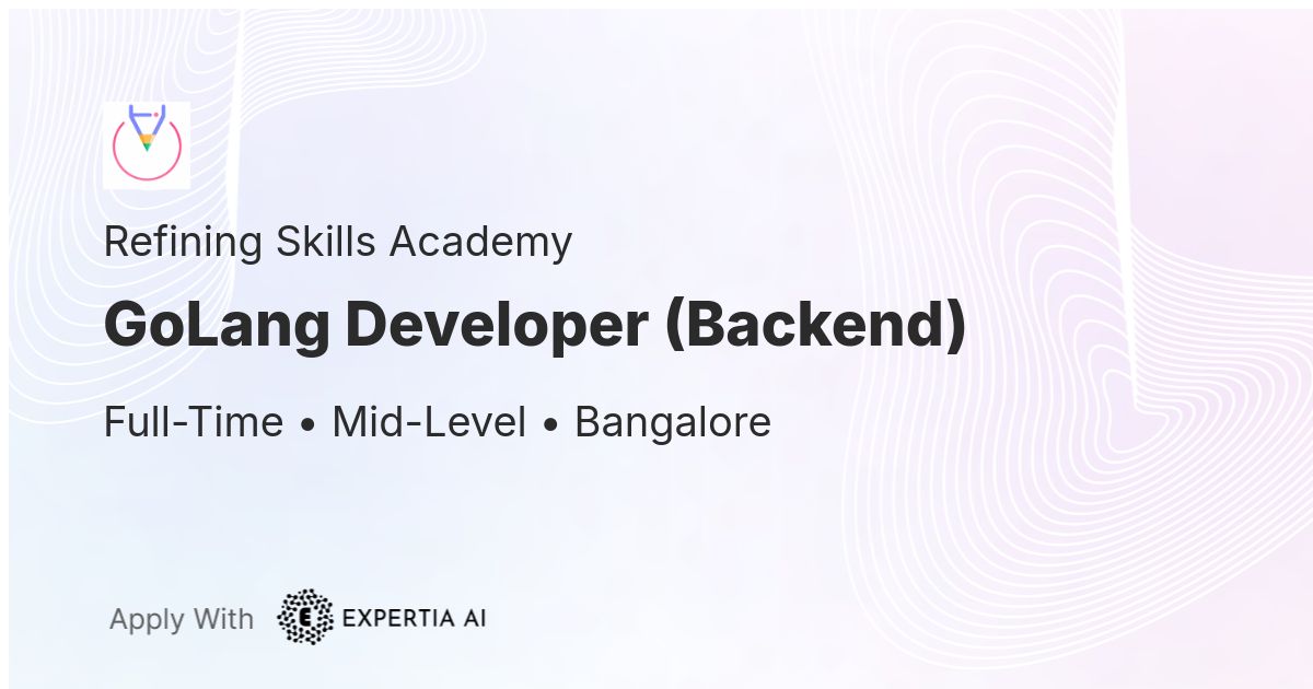 GoLang Developer (Backend) Job | Bangalore | Mid-Level