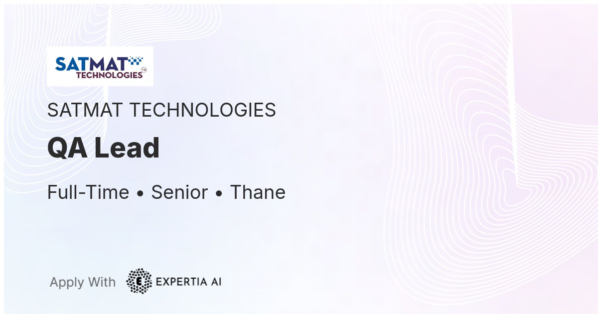 QA Lead Job | Thane | Senior