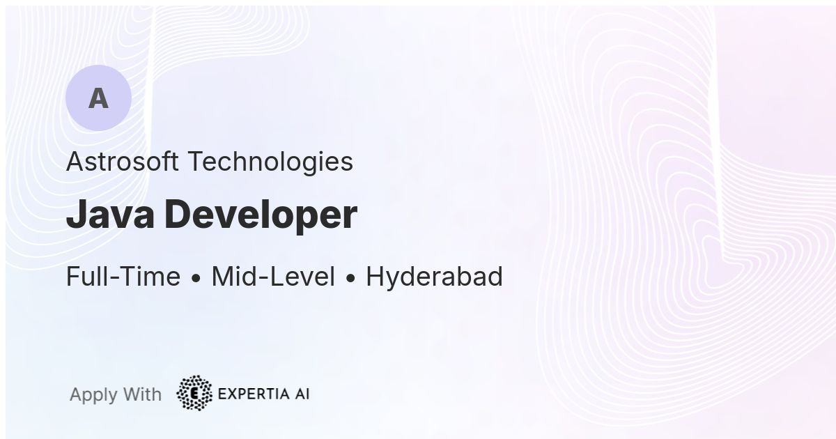 Java Developer Job | Hyderabad | Mid-Level