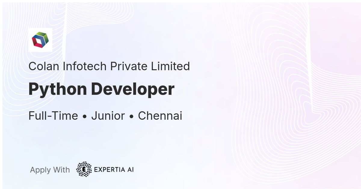 Python Developer Job | Chennai | Junior