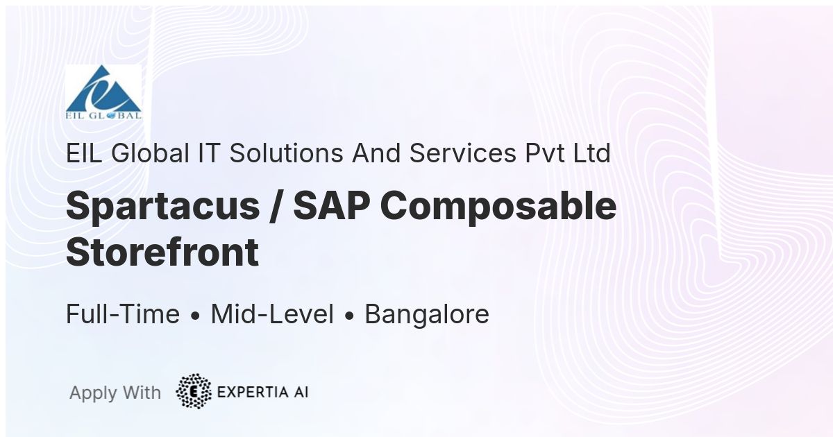 Spartacus / SAP Composable Storefront Job | Bangalore | Mid-Level