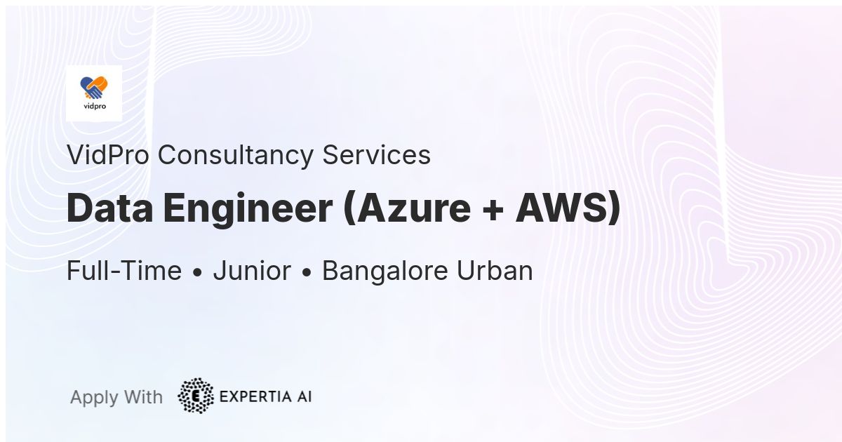 Data Engineer (Azure + AWS) Job | Bangalore Urban | Junior
