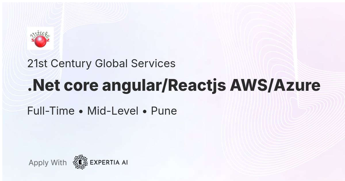 .Net core angular/Reactjs AWS/Azure Job | Pune | Mid-Level