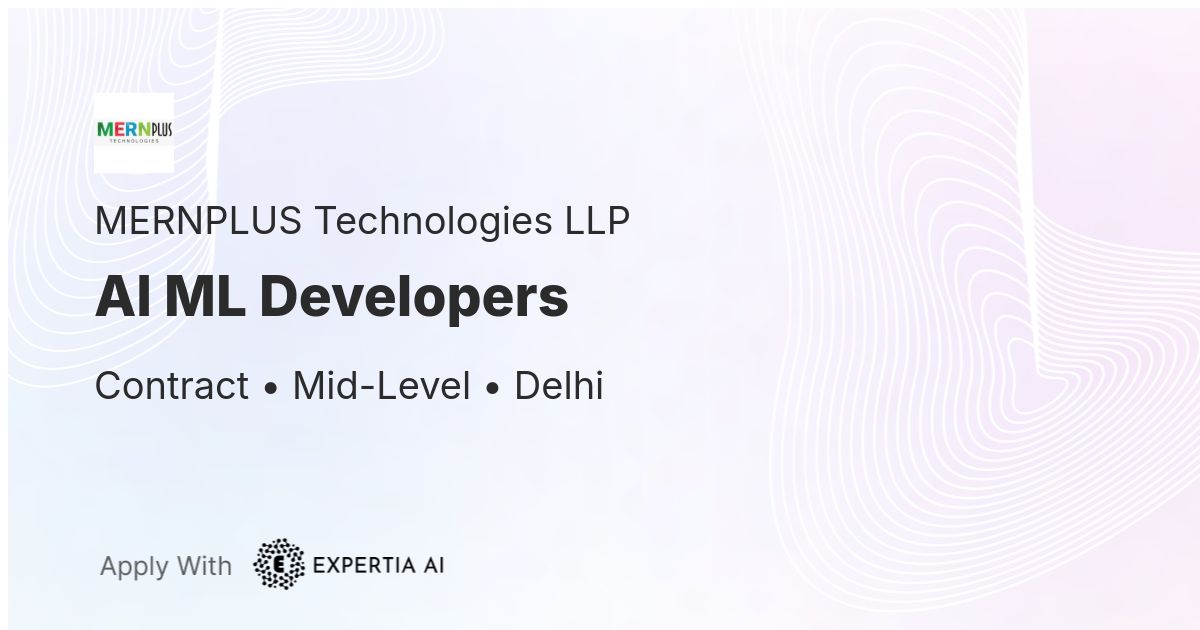 AI ML Developers Job | Delhi | Mid-Level