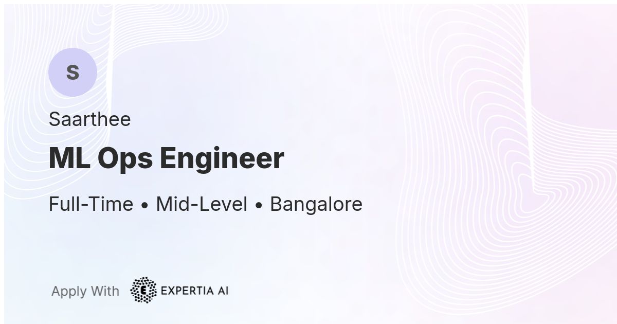 ML Ops Engineer Job | Bangalore | Mid-Level