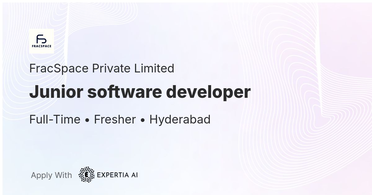 Junior software developer Job | Hyderabad | Fresher