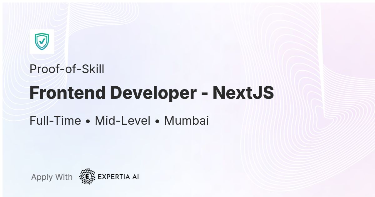 Frontend Developer - NextJS Job | Mumbai | Mid-Level