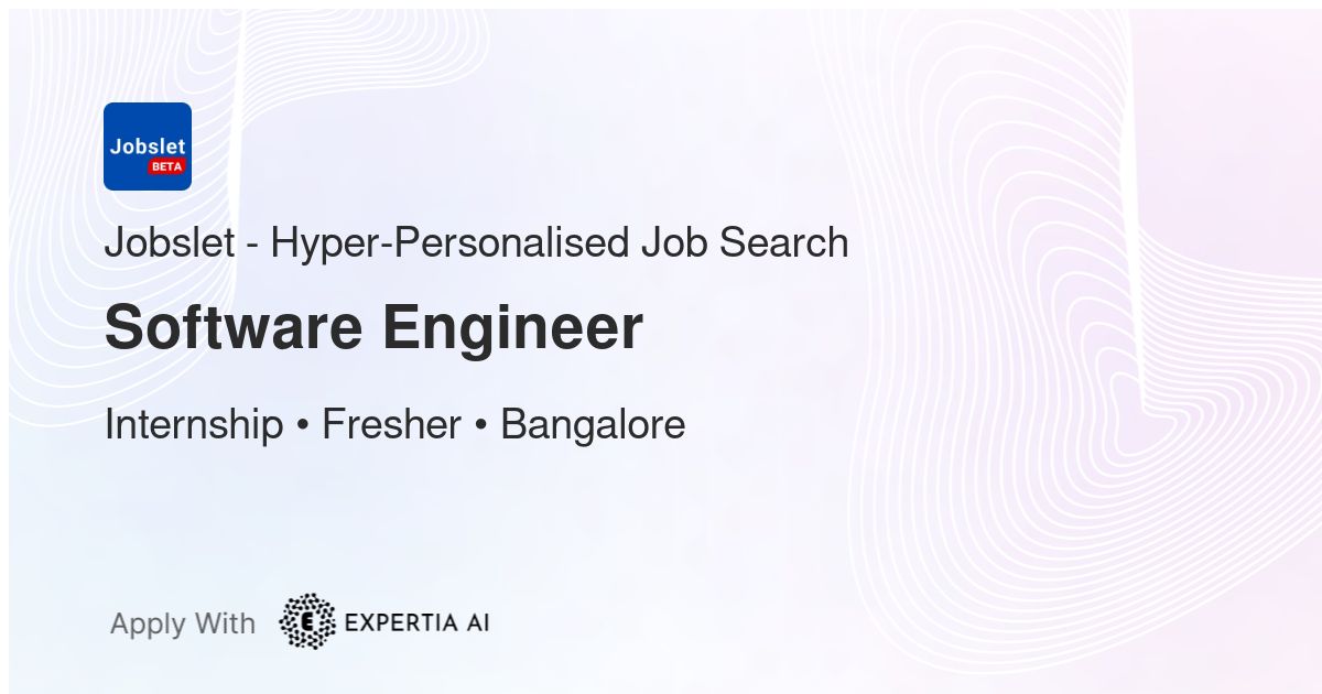Software Engineer Job | Bangalore | Fresher