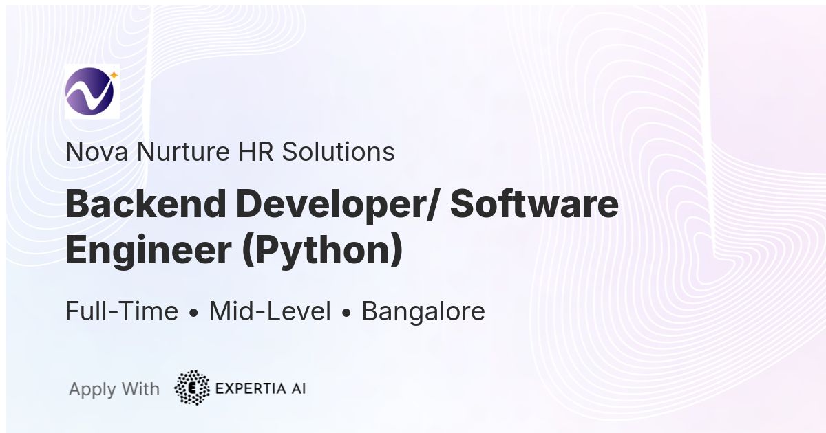 Backend Developer/ Software Engineer (Python) Job | Bangalore | Mid-Level