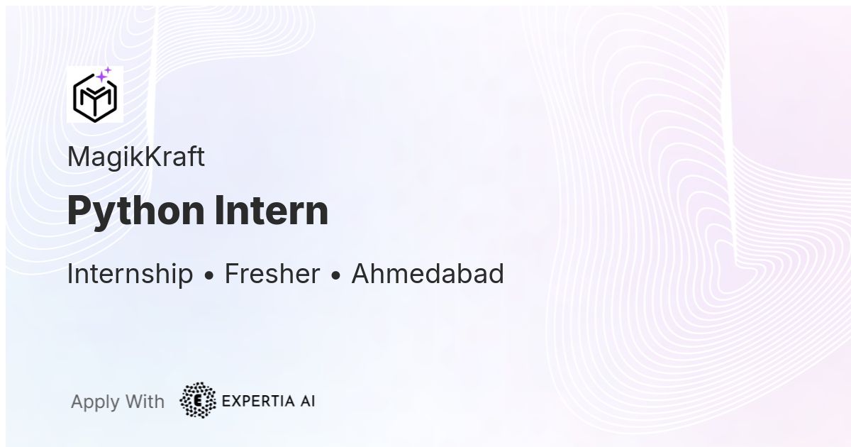 Python Intern Job | Ahmedabad | Fresher