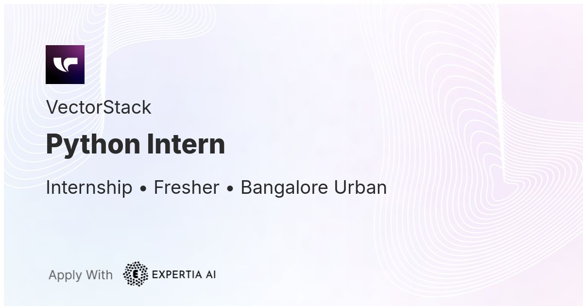Python Intern Job | Bangalore Urban | Fresher