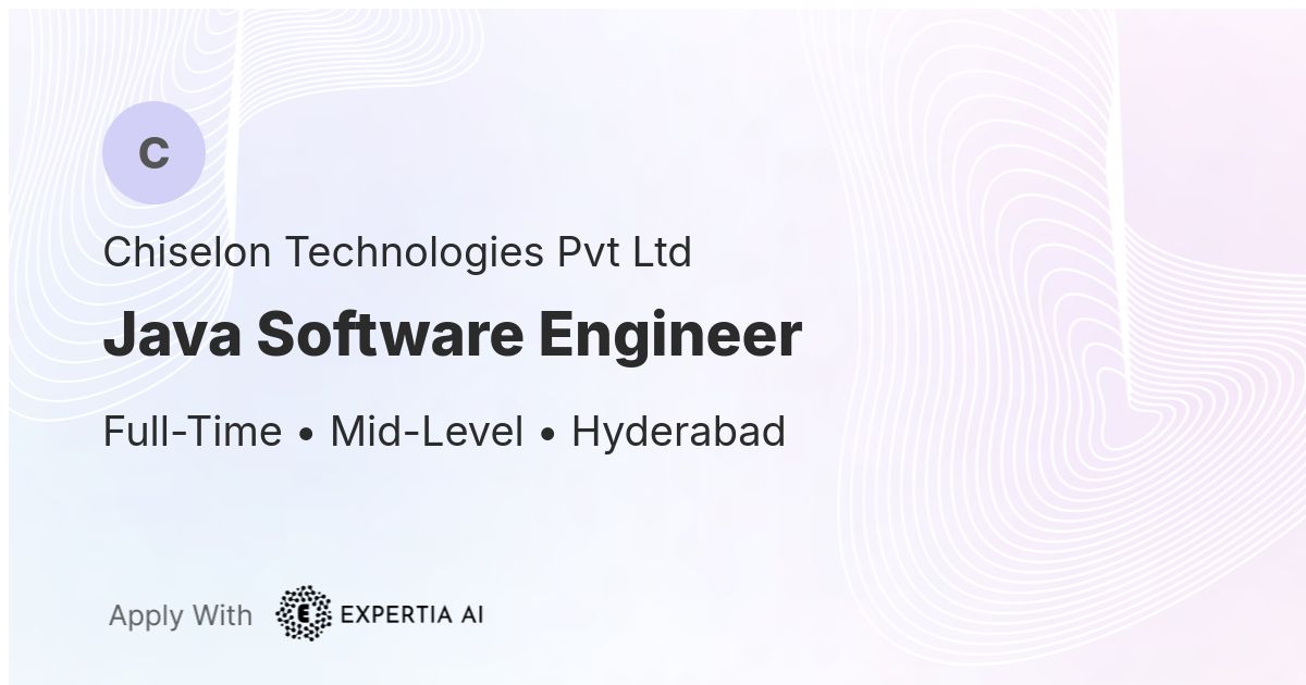 Java Software Engineer Job | Hyderabad | Mid-Level