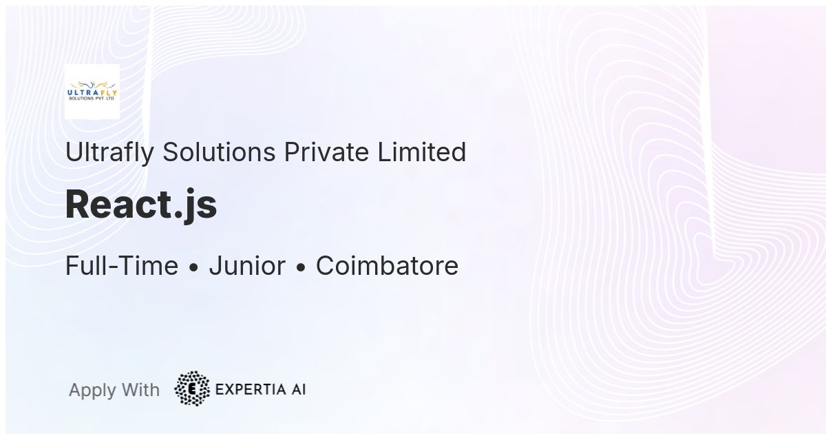 React.js Job | Coimbatore | Junior